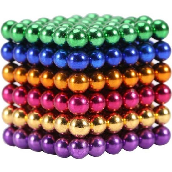 Cube magnétique magique Boules magnétiques en néodyme 216 billes 5mm 6 ...