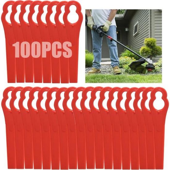 Lot De 100 Lames De Débroussailleuse Sans Fil En Plastique 83 Mm Pour Tondeuse À Gazon Einhell ...