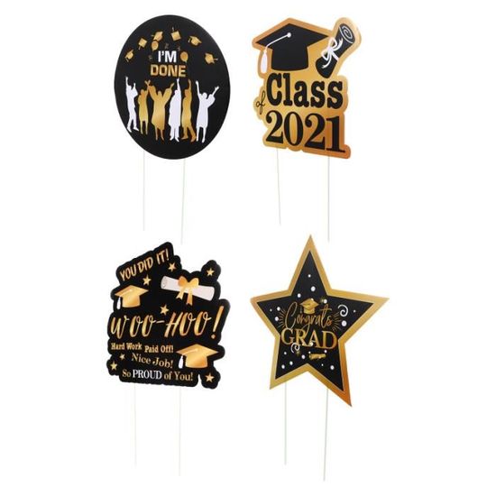 4pcs pelouse signe de remise des diplômes de graduation Signes de Party ...