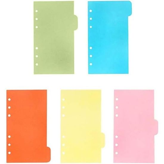 Intercalaires Petit Format INTVN Intercalaires Carte A5 Avec 6 Trous ...