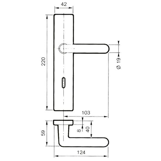 Poignée de porte - Vachette - Clé I - ARCOLOR 710 et 232 - Vendu par 2 ...