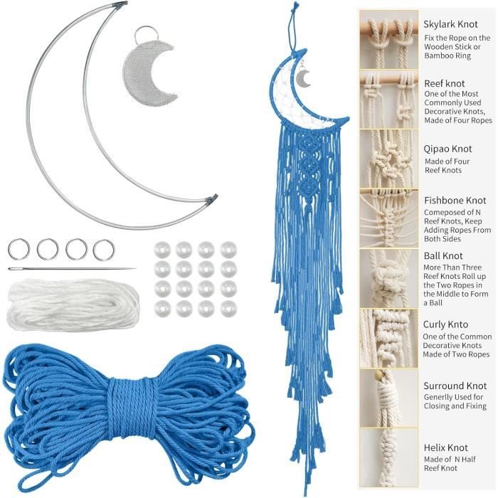 Kit Attrape Reve A Fabriquer Pour Adultes Débutants Lune Macramé Kit ...