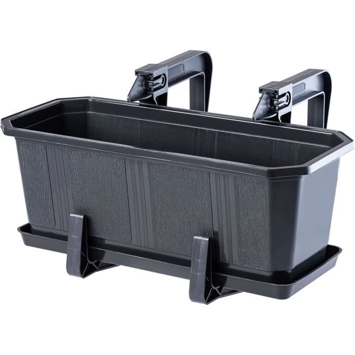 Jardinière Avec Soucoupe - Pot De Fleurs Rectangulaire En Plastique ...