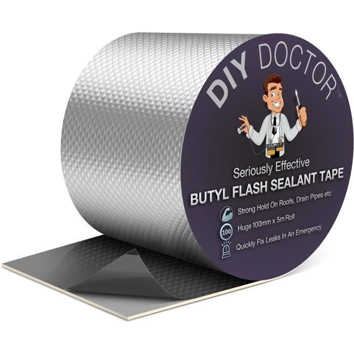 Ruban adhésif en butyle 1 x feuille d'aluminium 100 mm x 5 m Ruban ...