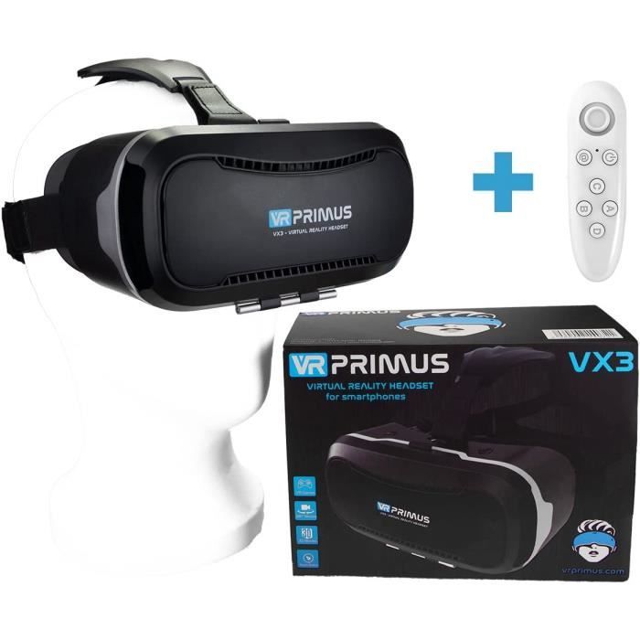 VX3, Casque VR pour Smartphone à 5.8″. Compatible avec p.ex. iPhone 6 6s 7 8 X XS, Samsung S6 S7 ...