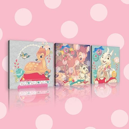 Tableau Disney Bambi Canvas prints - pictures set S13 - 3x 25x25 cm ...
