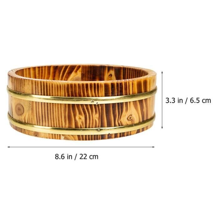 Marron clair 2 Bol à Sushi de riz, cuve en bois, seau de mélange ...