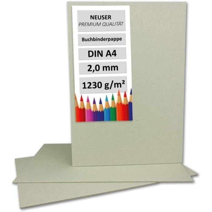 Lot de 5 cartons de reliure, format A4, épaisseur : 2 mm (0,20 cm ...