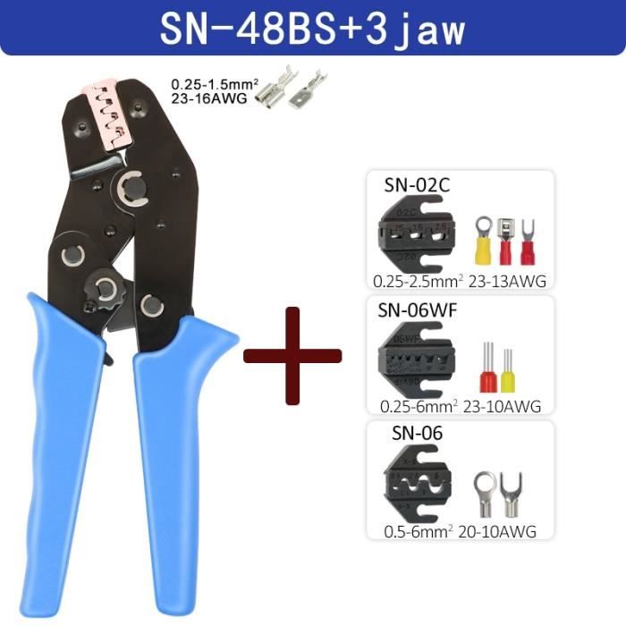 Pince outil,Pince à sertir électrique YEFYM, kit SN-48BS, pour 2.8 4.8 6.3 VH2.54 3.96 2510-tube ...