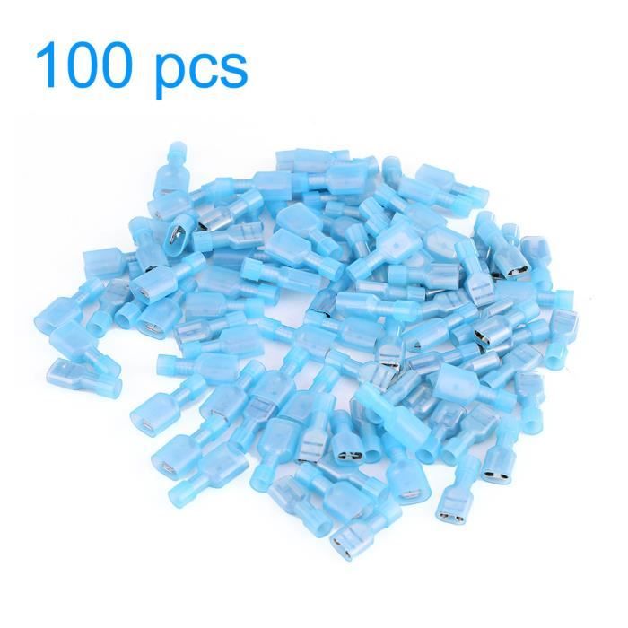GOTOTOP Connecteurs de borne mâle 100pcs bleu 16-14AWG mâle et femelle isolés connecteurs de ...