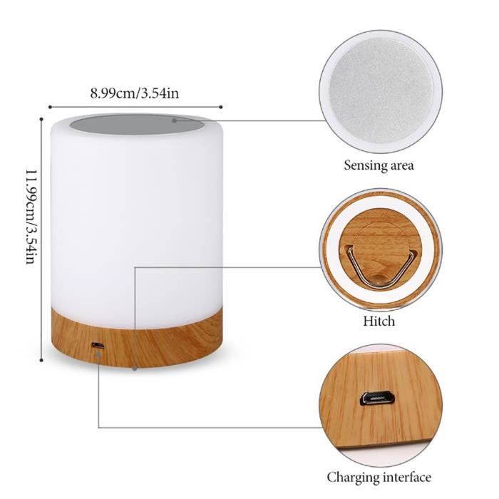 HURRISE Veilleuse LED LED veilleuse avec crochet capteur tactile lampe ...