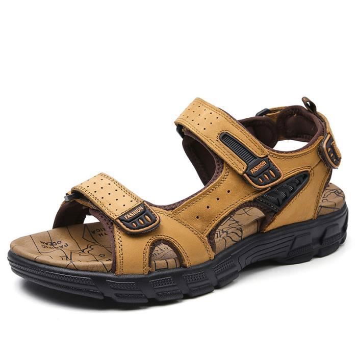 SANDALE DE RANDONNEE SANDALE - Sandales Homme Mode Sandale en cuir ...