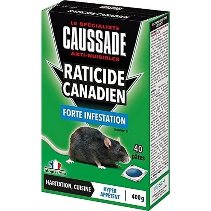 CAUSSADE CARPT400 Raticide Canadien Forte Infestation Appât Prêt à l ...