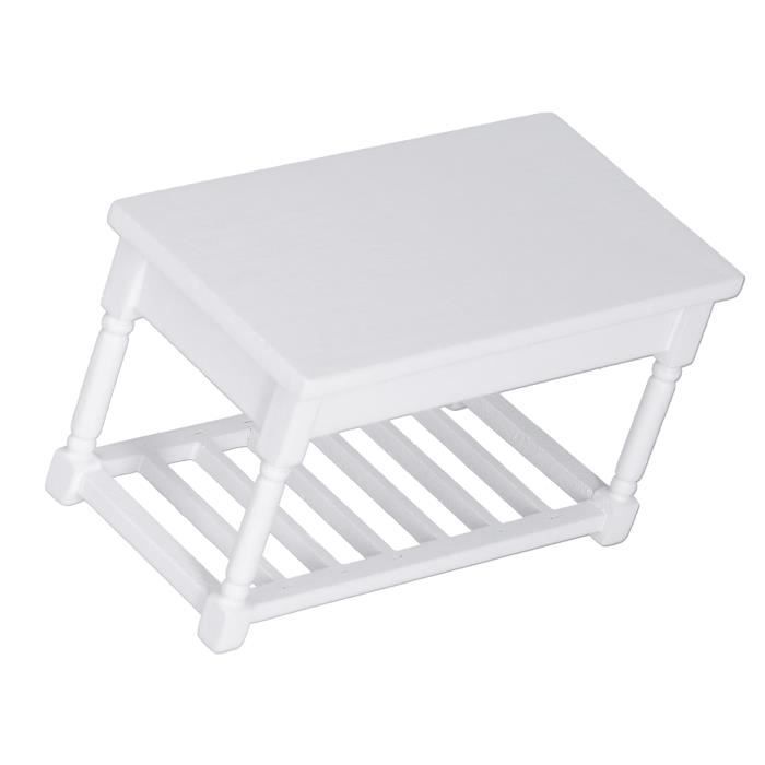 Table de cuisine de maison de poupée 1:12 en bois - VGEBY - Blanc ...
