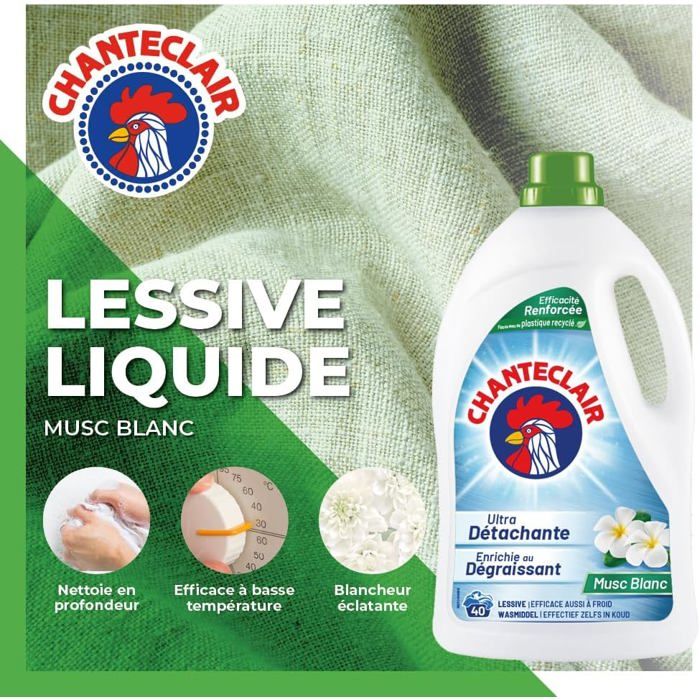 Chanteclair - Lessive Liquide Concentrées Musc Blanc, Enrichie au ...