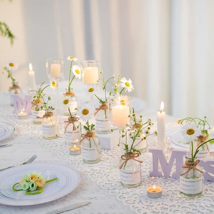 Mini Vase En Verre Pour Centres De Table – 12 Pcs Transparents Petits ...