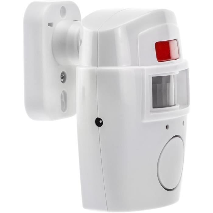 Détecteur de mouvement sans fil - Alarme Maison - Avec 2 télécommandes infrarouge - Blanc ...