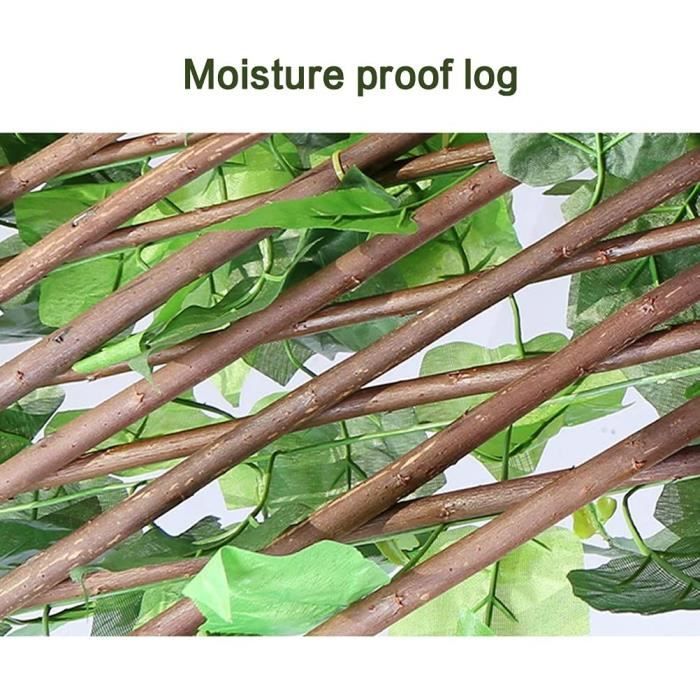 1 treillis extensible avec feuilles de begonia artificielles, pastèque, raisin, haie pliable ...