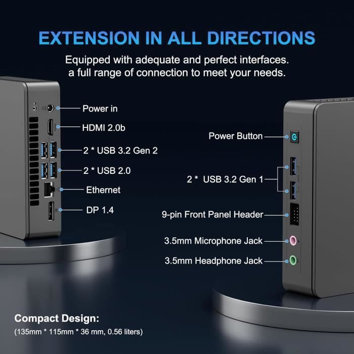 Intel Nuc 11 Mini Pc (Nuc11Atkc4), Intel Celeron N5105, 16 Go De Ram ...