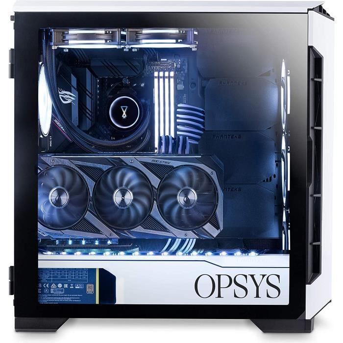 OPSYS Magna Lite-V4 Blanc PC Gamer avec Écran Pack (AMD Ryzen 5 5600X, Geforce RTX 3080, 1To SSD ...