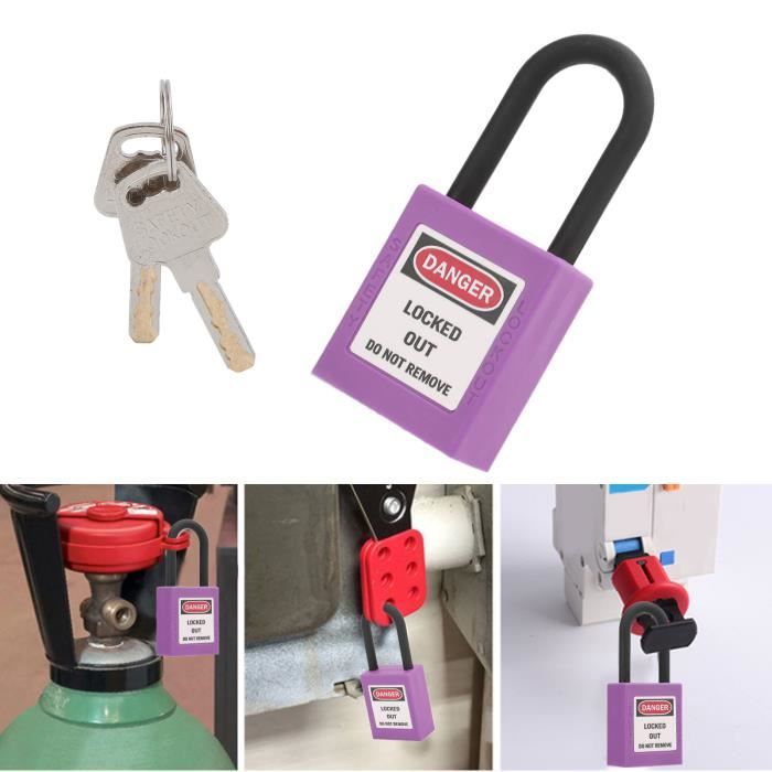 (Violet)1pcs 38mm Lockout Tagout Locks Engineering Isolation DustProof ...