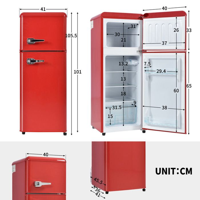 Réfrigérateur congélateur 92 litres 64L+28L, Frigo avce 2 portes ...