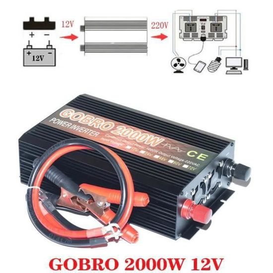 Convertisseur 12V 220V 2000W onde pur sinus - Onduleur - Cdiscount Auto