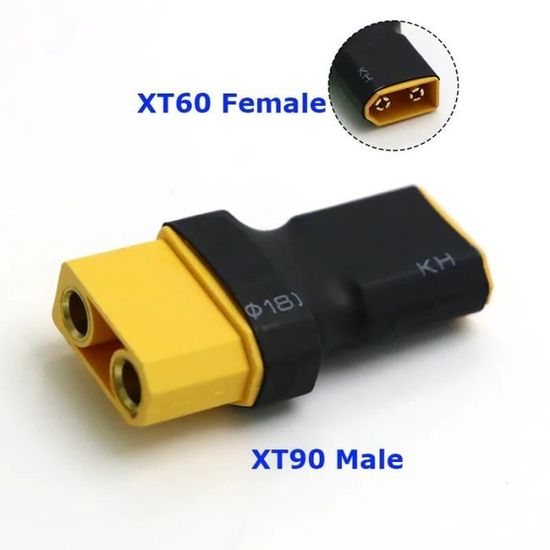 Adaptateur XT60-F à XT90-M - Connecteurs mâles/femelles 4.0mm - Prise banane RC - Batterie Lipo ...