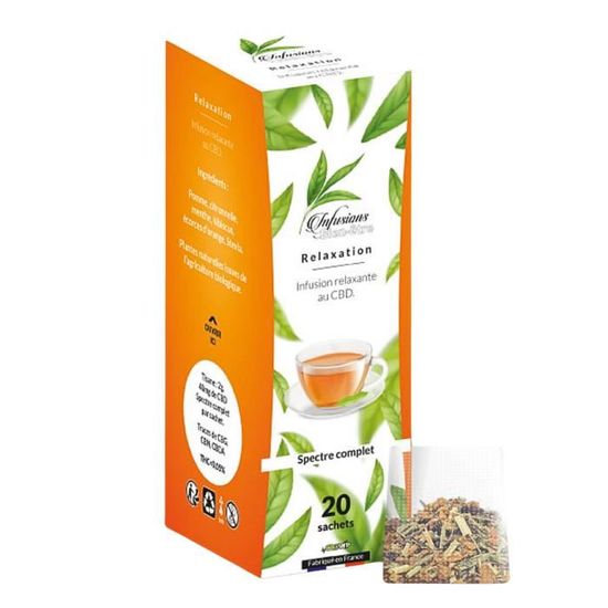 Infusion CBD 800mg | Hibiscus & Menthe Poivrée | Relax | Full Spectrum ...