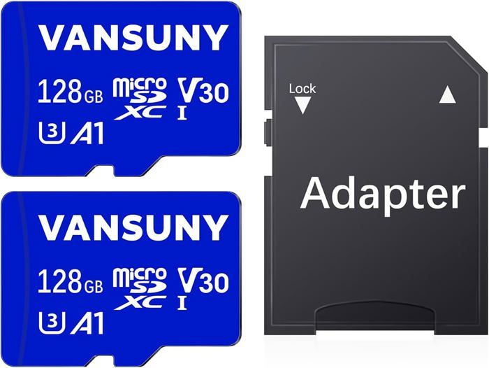 Carte SD 128Go, Lot de 2 Van Carte Micro SD 128Go avec Adaptateur SD ...