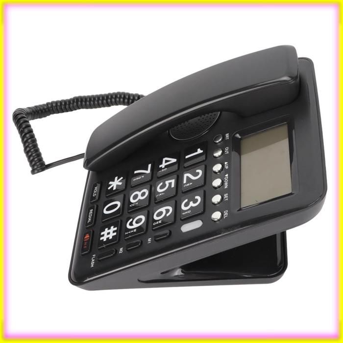 EJ.life Téléphone filaire de bureau Téléphone Filaire ID d'Appelant Téléphone Fixe Mains Libres ...