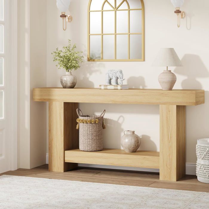 GARVEE Console meuble,Table Console 160 cm,Table d'Entrée Longue 2 ...