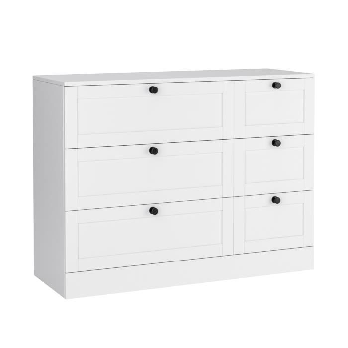 Commode Chambre avec 6 Tiroirs à Adulte et Enfant, Meuble de Rangement ...