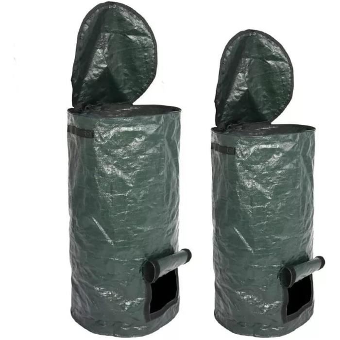 Lot de 2 Sacs à Compost Ecologique en Polyéthylène Pliable 57L - 130L ...