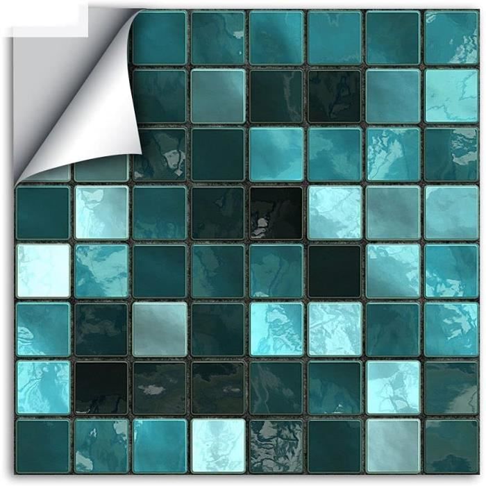 Carrelage Adhesif Mural,Autocollants Carreaux De Mosaïque Verte, 25 ...