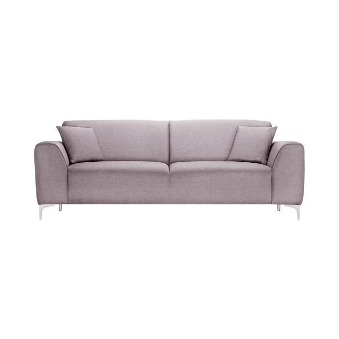 Canapé 3 places ASSIA vert 212x89x84 Toucher lin - Cdiscount Maison
