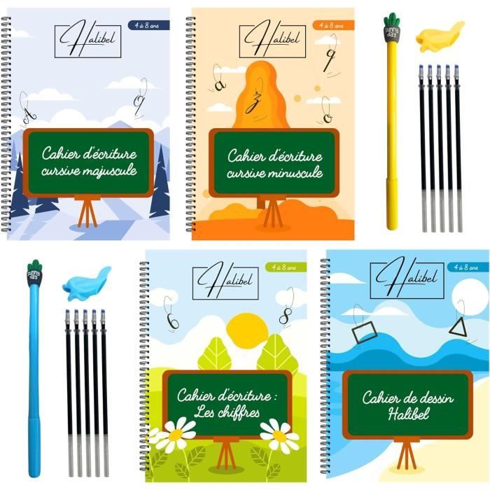 4 Cahier Ecriture Magique Calligraphie Enfant Français Reutilisable