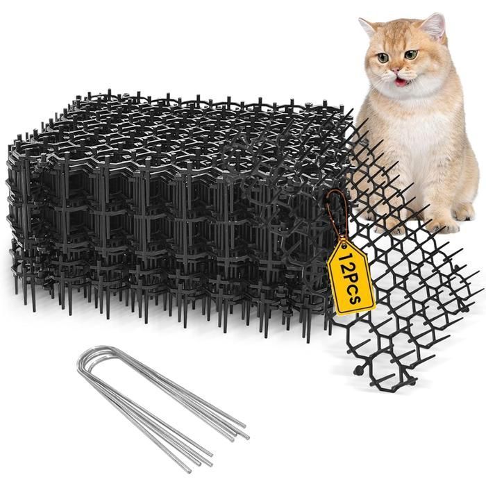 12 Pièces Répulsif chat - Tapis Anti Chat 15×20 cm - avec 8 Clous ...