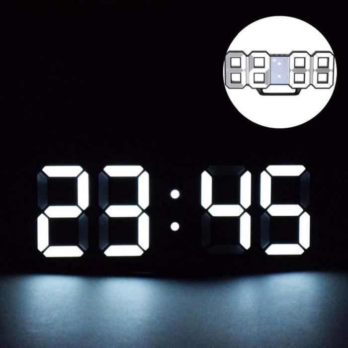 WEYE-Réveil numérique 3D LED, Réveille-Matin 3D LED Digital, Horloge ...