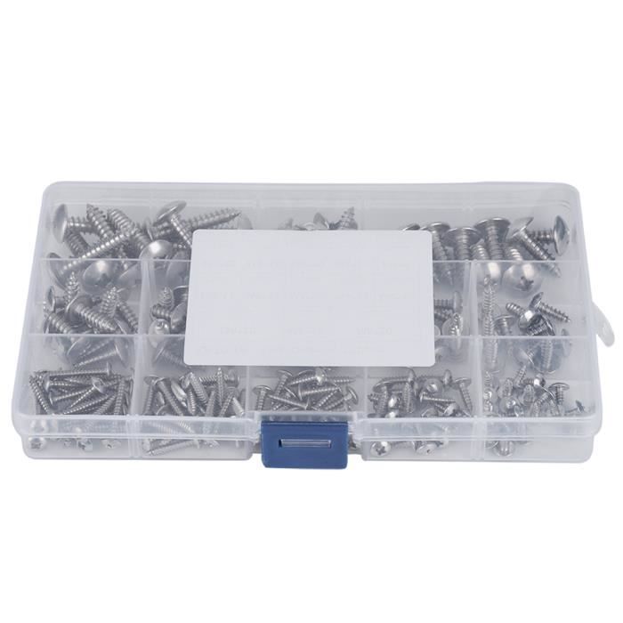 Kit de vis - EJ.LIFE - M3 M4 M5 M6 - Acier inoxydable - 180 pièces ...