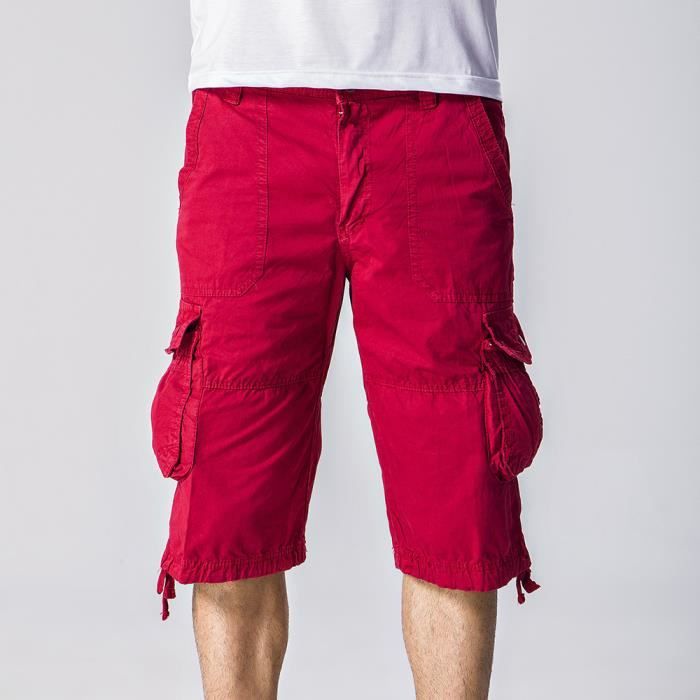 Cargo Shorts Homme Noir Pantalon cargo Pour H... Vin rouge - Cdiscount ...