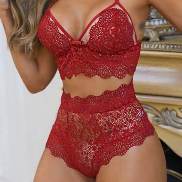 Mesdames Sexy Temptation Sous-Vêtements Transparents Dentelle Maille Babydoll Sous-Vêtements ...