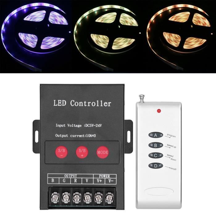 Qiilu Gradateur RVB Contrôleur de Lumière LED RVB Lampe Télécommande ... Qiilu Gradateur RVB Contrôleur de Lumière LED RVB Lampe Télécommande ...