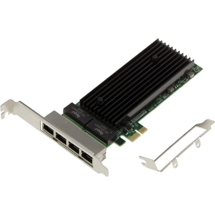 Carte Contrôleur Réseau Pcie 2.0 X1 4 Ports Rj45 Quad Gigabit Ethernet ...