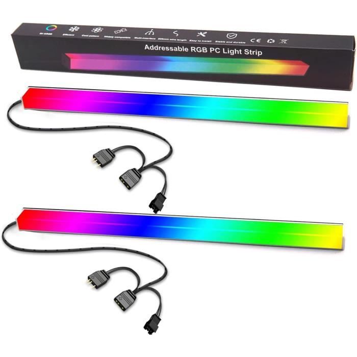 2 Pour 30CM en alliage d'aluminium RGB boîtier d'ordinateur LED bande d ...
