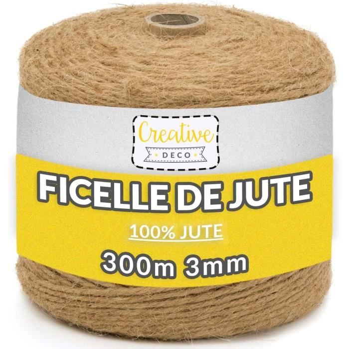 300m Ficelle Jute | Épaisseur 3mm | Ficelle Jardinage | Deco Mariage ...