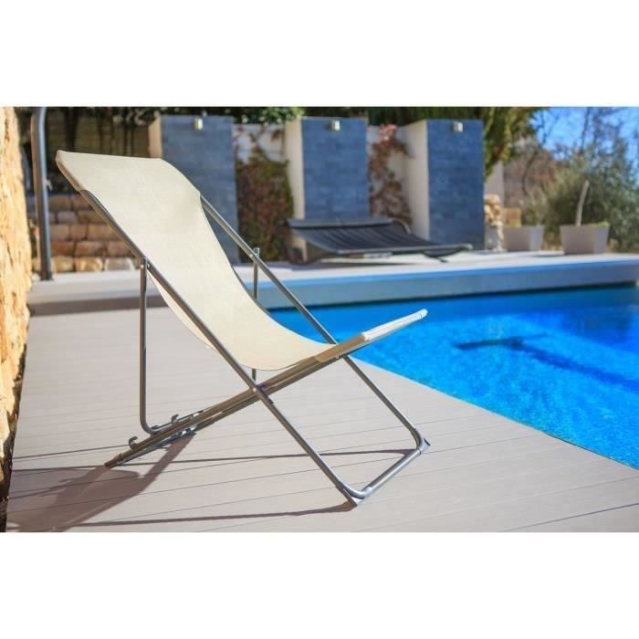 Transat SWING TAUPE - Cdiscount Jardin