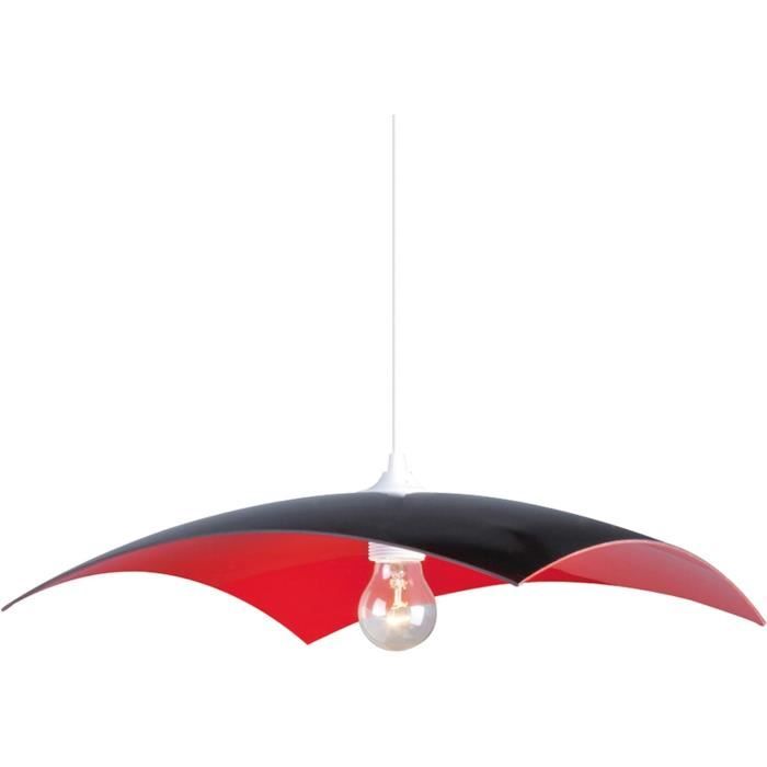 Luminaire Quadra Bicolors, Suspension Verre, 75 W, Noir-Rouge, L L 40 X ...