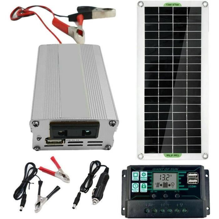 Kit De Panneau Solaire 200 W 12 V Vers 220 V Convertisseur Chargeur De Batterie Rv Voyage 100 A ...