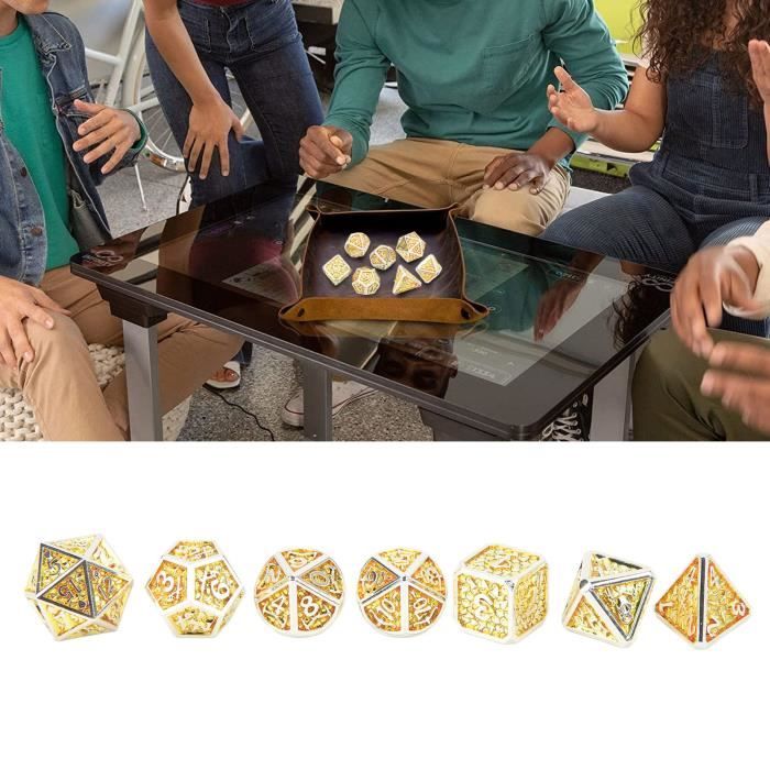 Ensemble De Dés De Jeu 7 Pièces En Métal Jeu Dés Artisanat Beau Jeu De ...